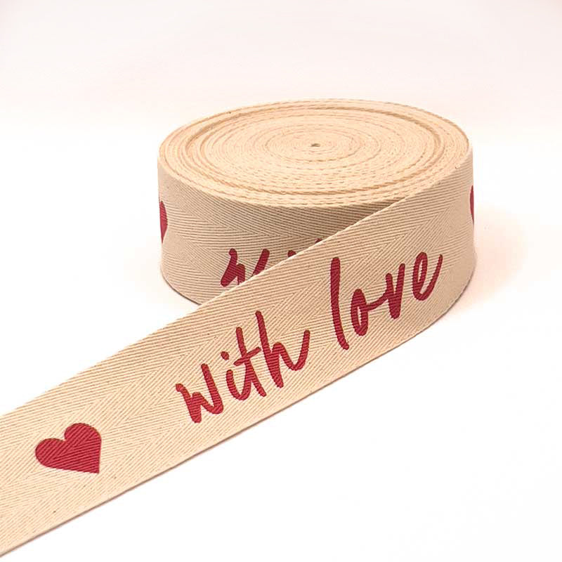 Listón "with love" 38mm/10mts – monocromiamx